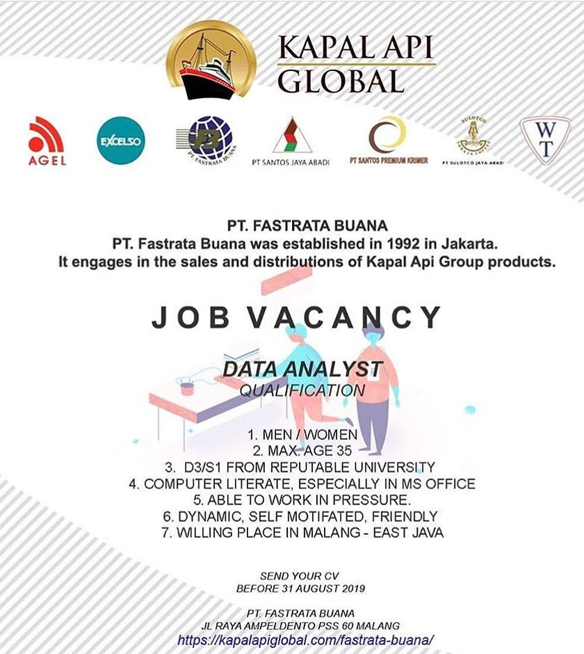 JOB VACANCY DATA ANALYST in PT. FASTRATA BUANA | Jateng Live